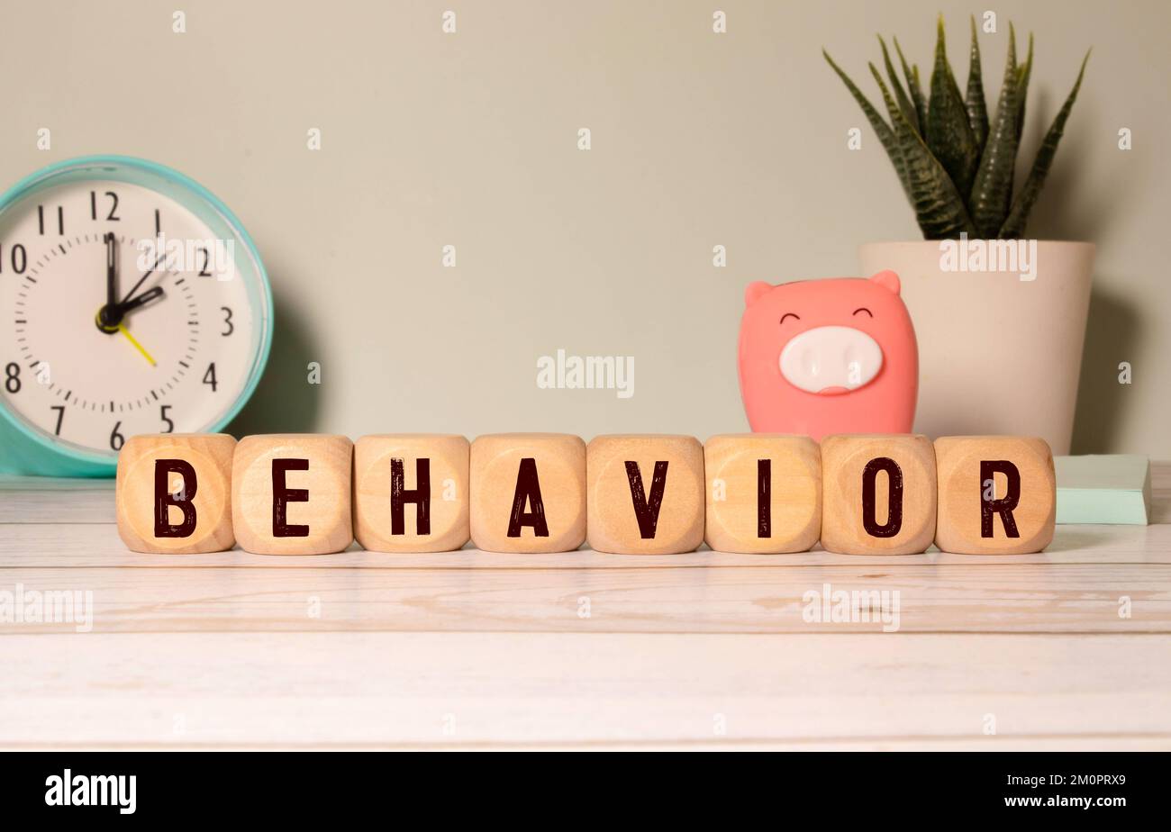 Word BEHAVIOR made with wood building blocks Stock Photo - Alamy