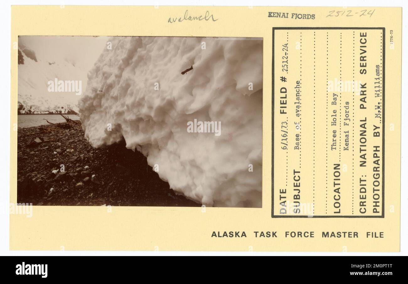 Base of avalanche. Alaska Task Force Photographs Stock Photo - Alamy