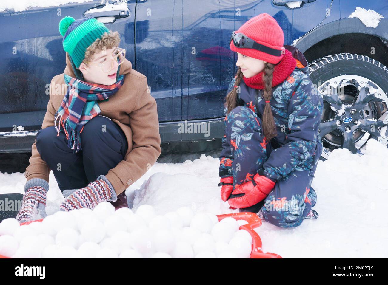 SNOW DAY, from left: Logan Aultman, Michaela Russell, 2022. ph ...