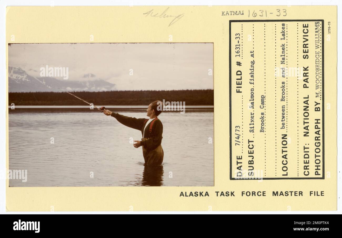 Silver salmon fishing at Brooks Camp. Alaska Task Force Photographs ...