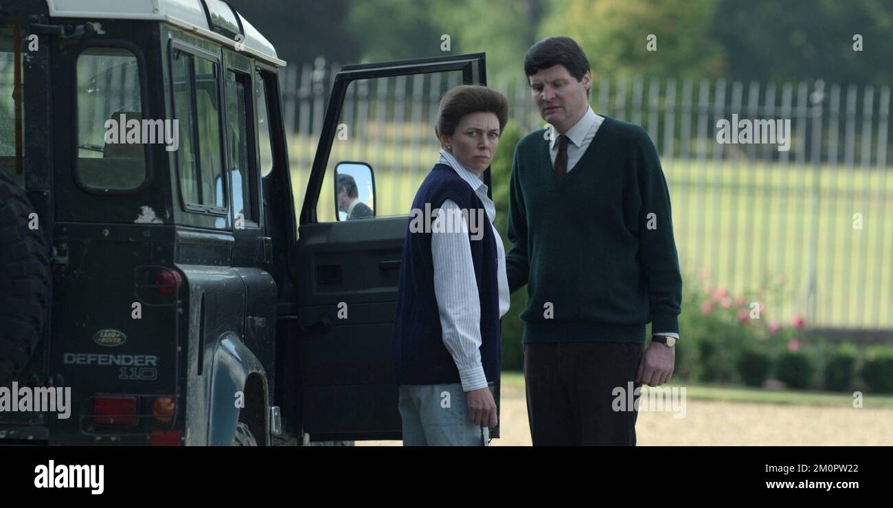 THE CROWN, from left: Claudia Harrison as Princess Anne, Theo Fraser ...
