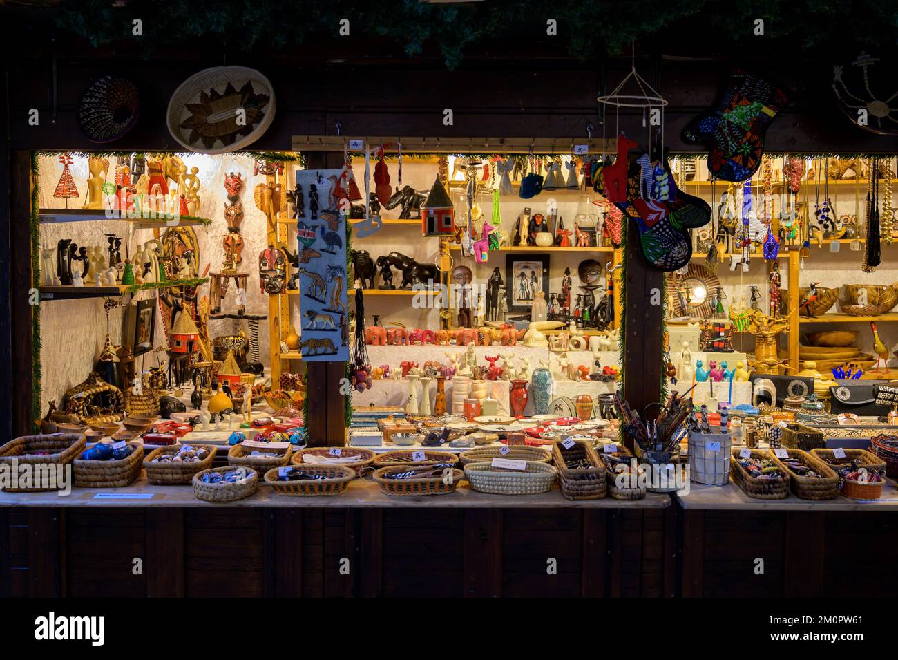 BONN, GERMANY - DECEMBER 6, 2022: Handmade Kenyan items Christmas ...