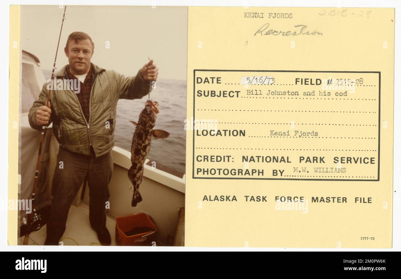 Bill Johnston and his cod. Alaska Task Force Photographs Stock Photo - Alamy