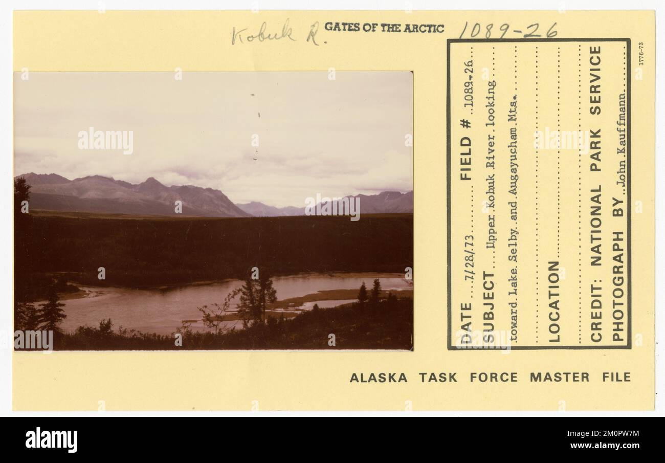 Upper Kobuk River looking toward Lake Selby and Angayucham Mountains ...