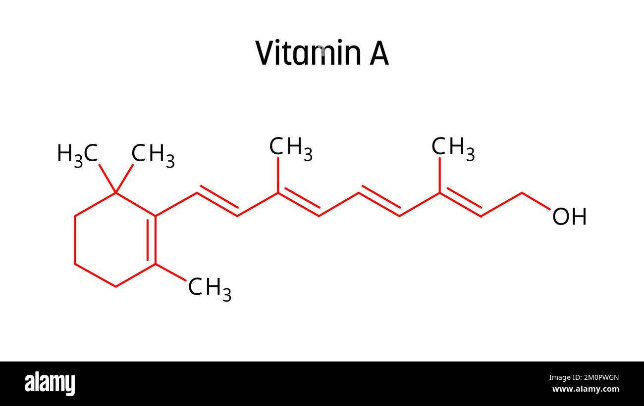 Vitamin A molecular structure. Vitamin A is important for human vision ...