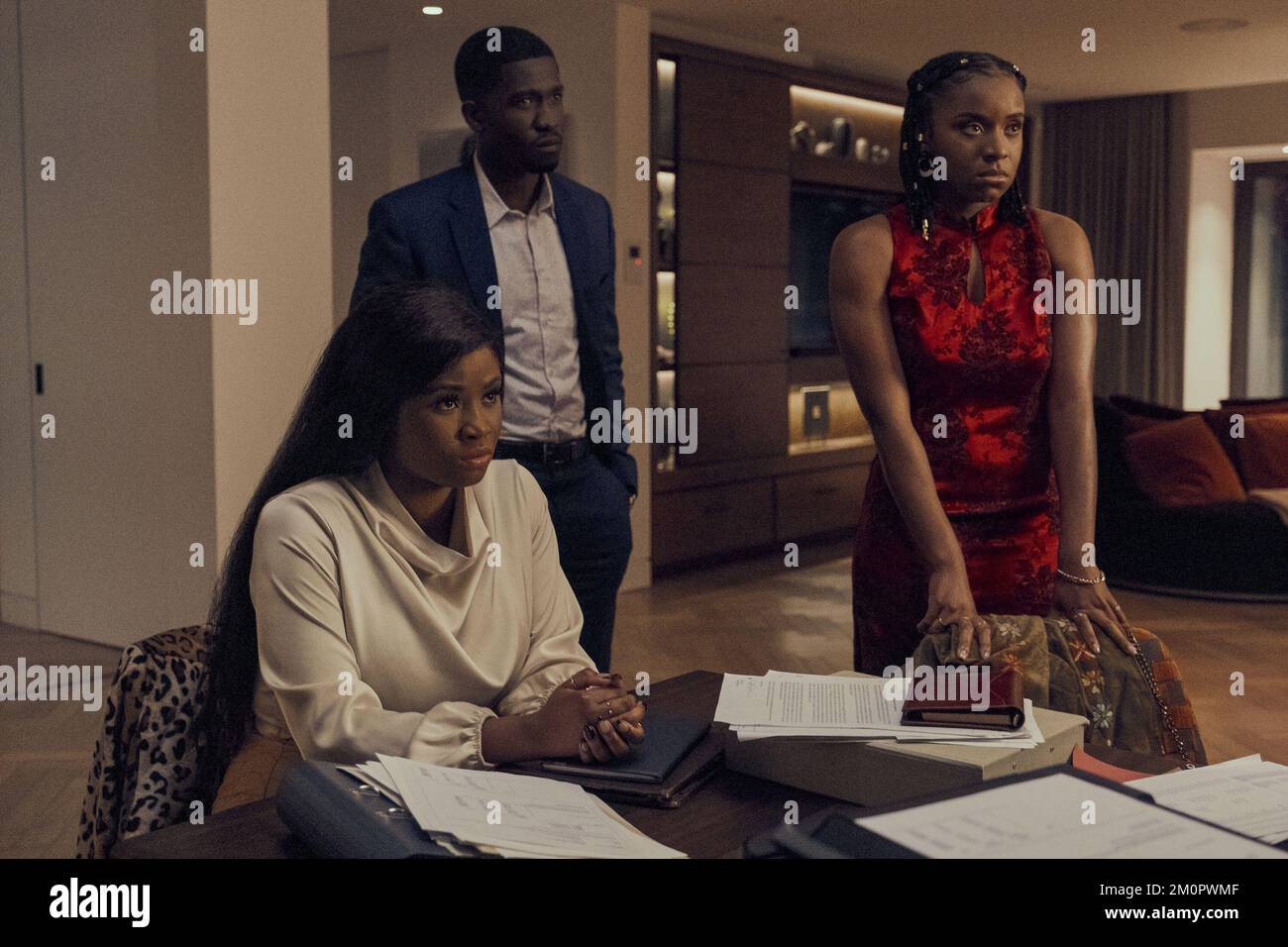 RICHES, from left: Adeyinka Akinrinade, Ola Orebiyi, Nneka Okoye, (Season 1, aired Dec. 2, 2022 ...