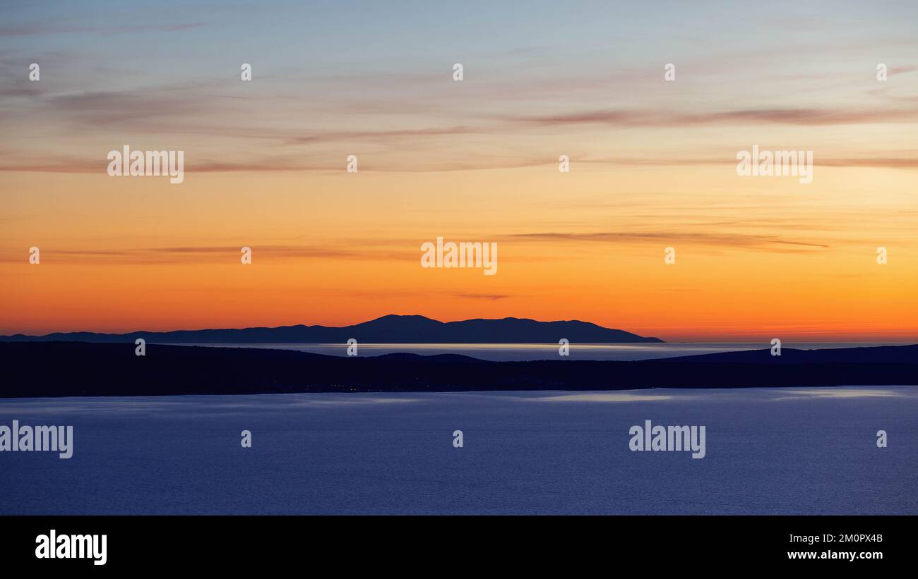 Amazing sunset in Croatia, islands Brac and Vis Stock Photo - Alamy