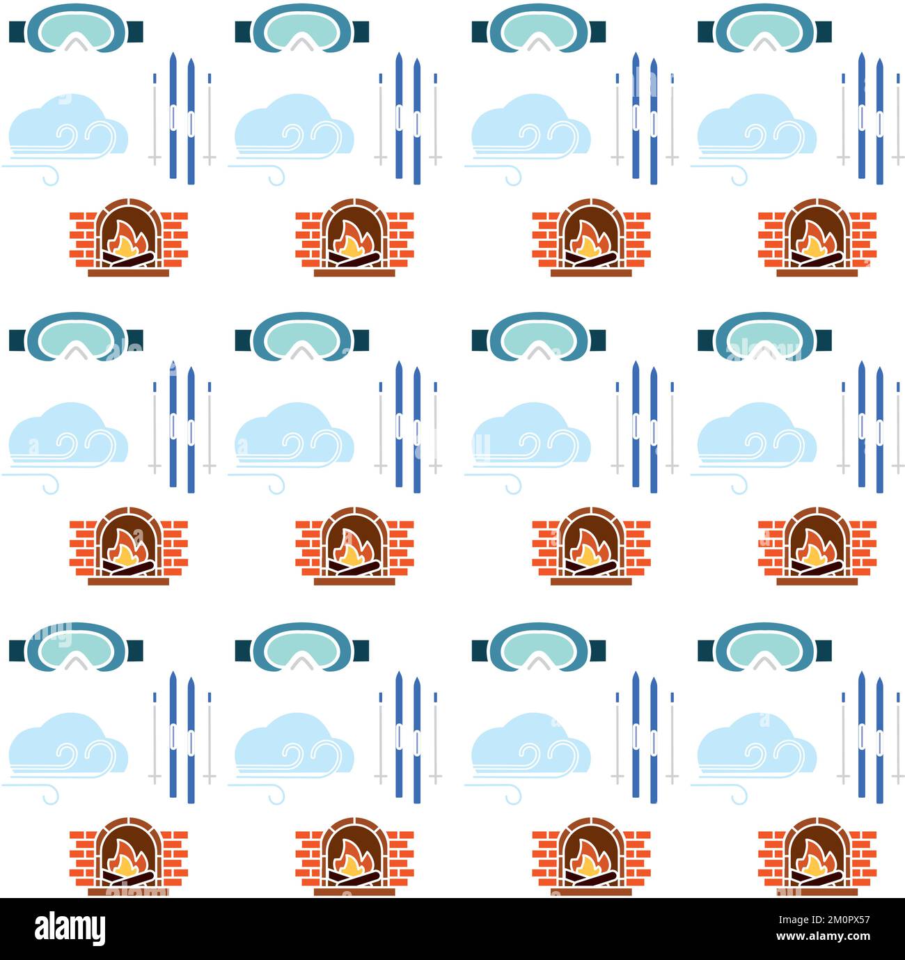 Winter seamless pattern background with winter icons Vector Stock ...