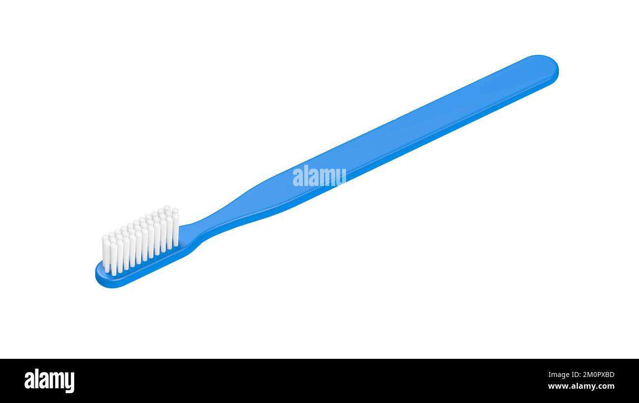 Blue toothbrush isolated on white background. 3d illustration Stock ...