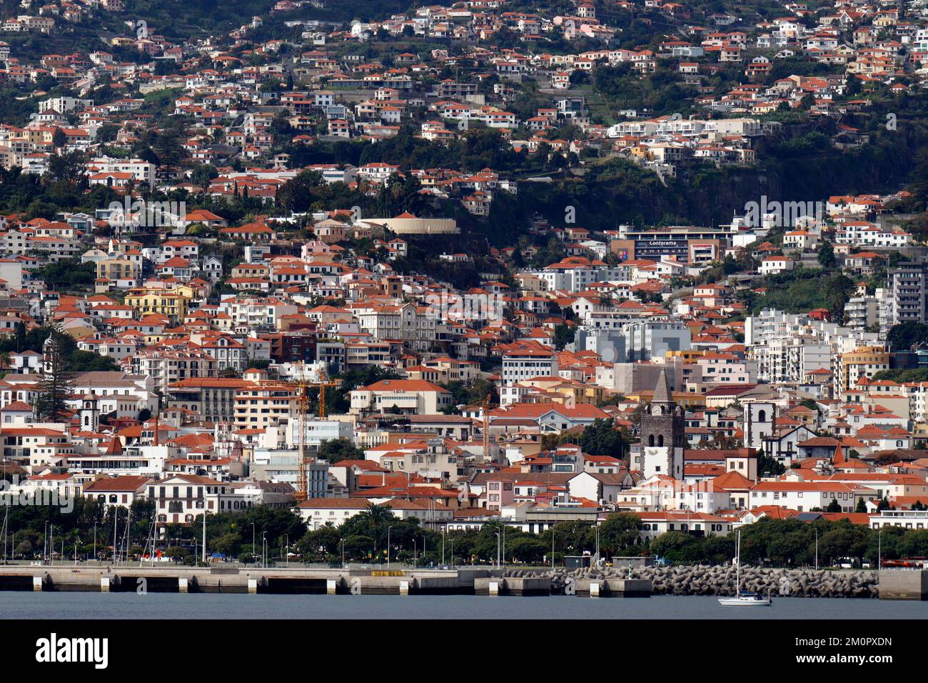 View of Funchal, Madeira, Portugal from the Atlantic Ocean Stock Photo ...