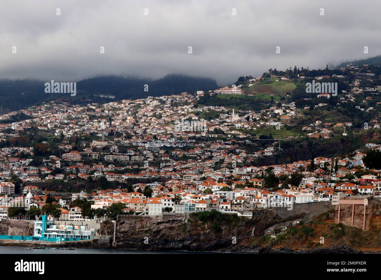 View of Funchal, Madeira, Portugal from the Atlantic Ocean Stock Photo ...