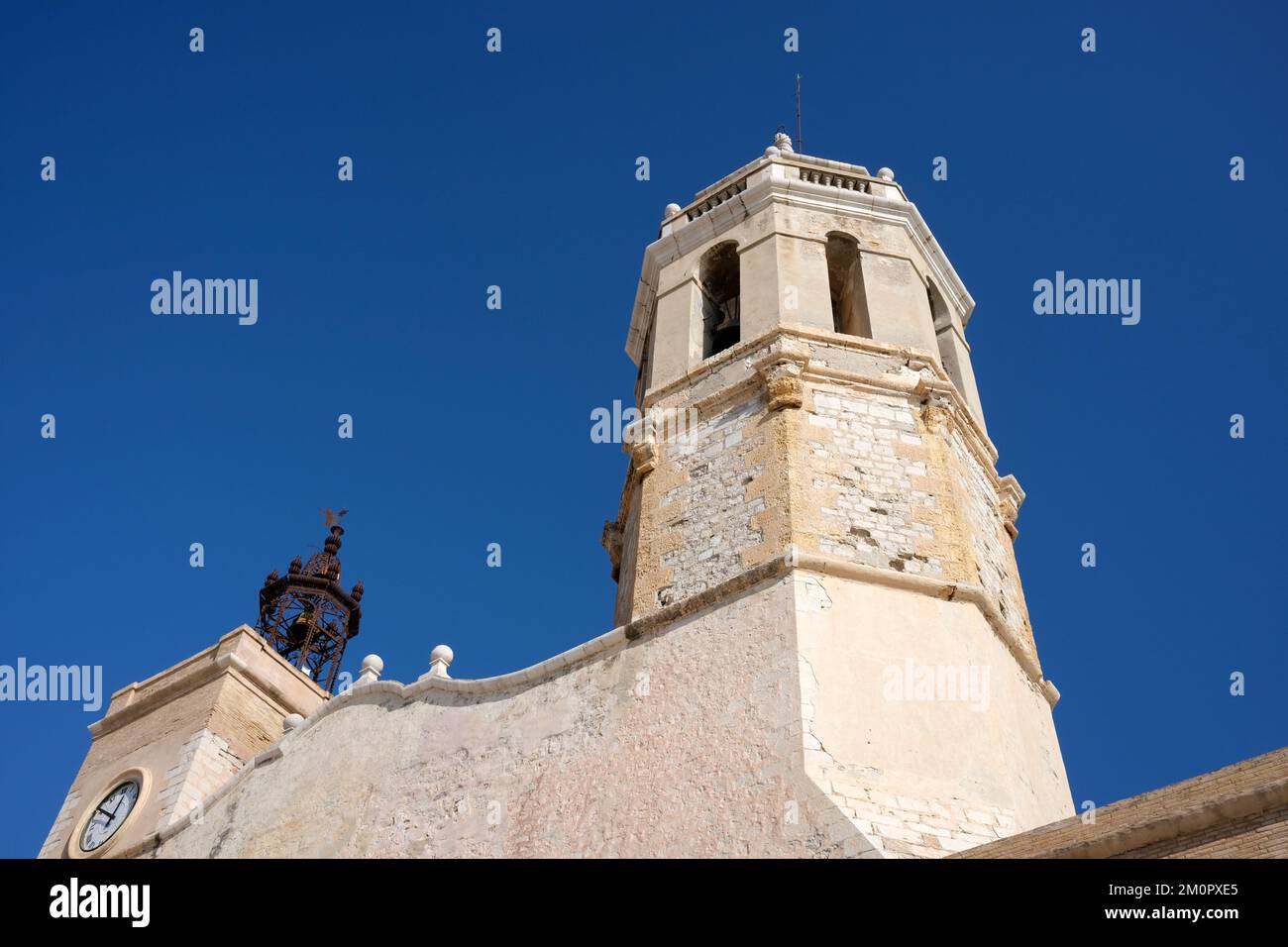 Church of Saint Bartomeu and Santa Tecla in Sitges, Spain Stock Photo ...