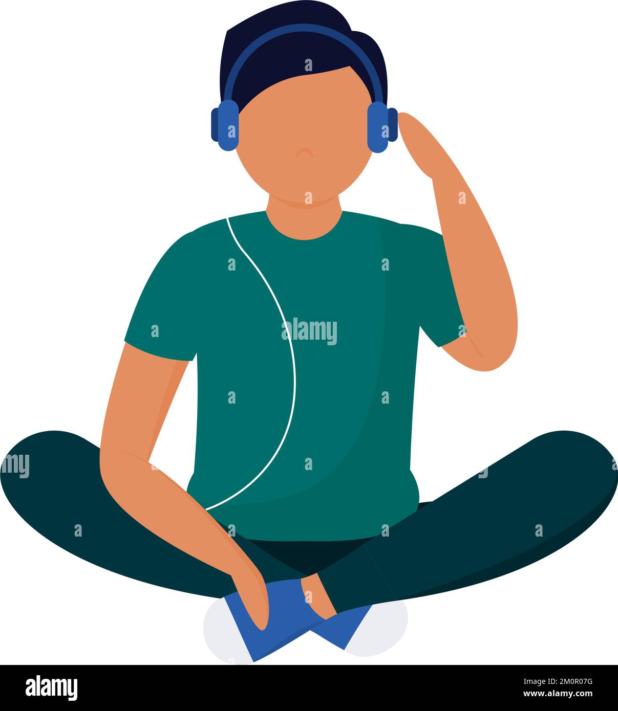Colored male character with headphones Vector Stock Vector Image & Art ...