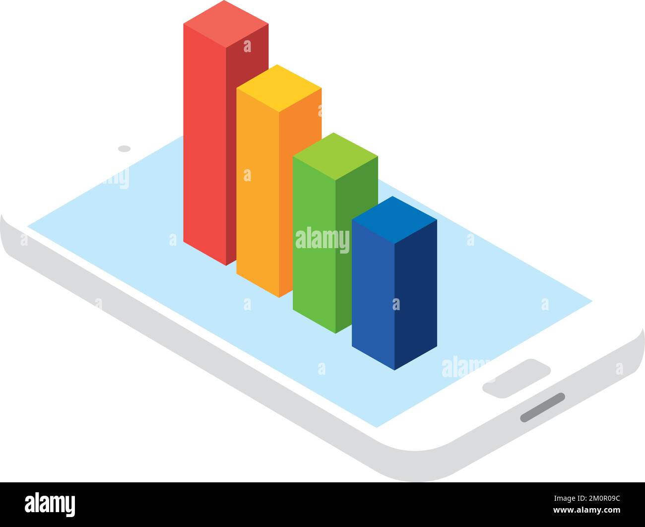Isolated cellphone with a business graph Vector Stock Vector Image ...