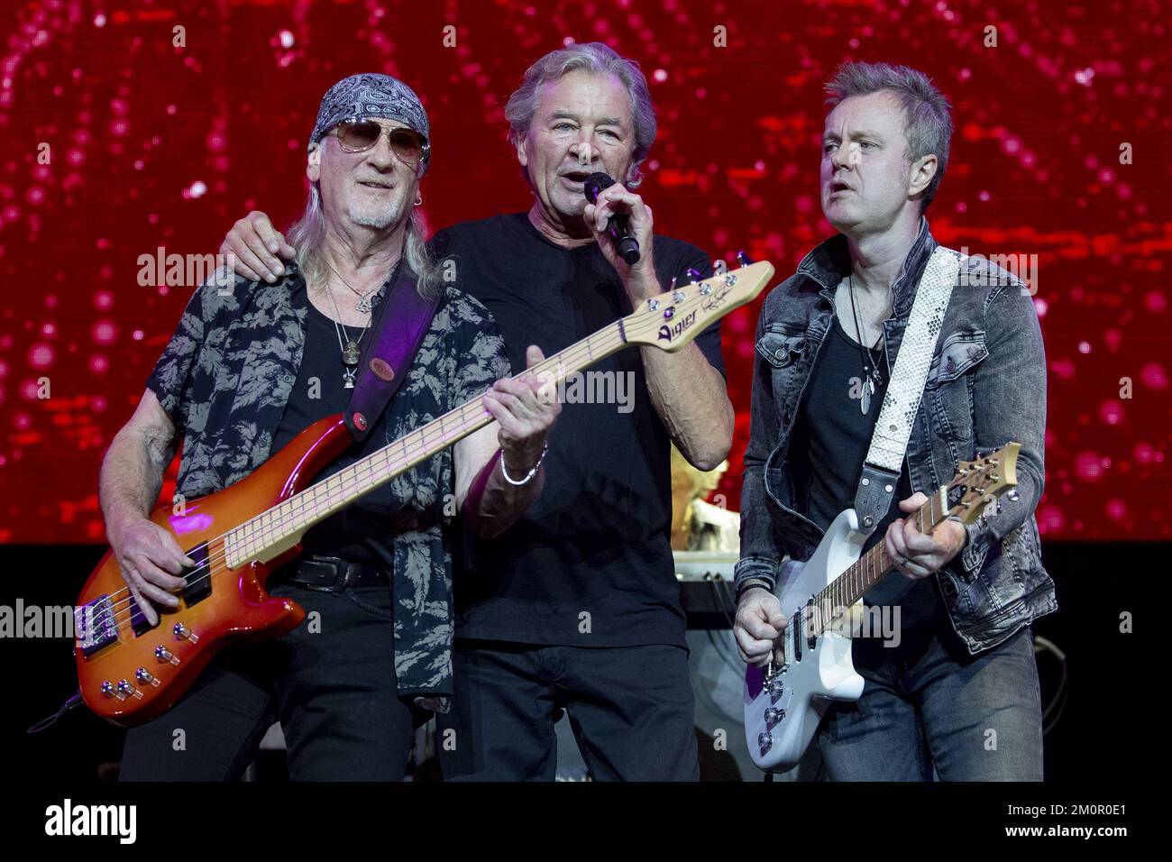 LONDON, ENGLAND: Deep Purple perform at the O2 Arena. Featuring: Roger Glover, Ian Gillan, Simon ...