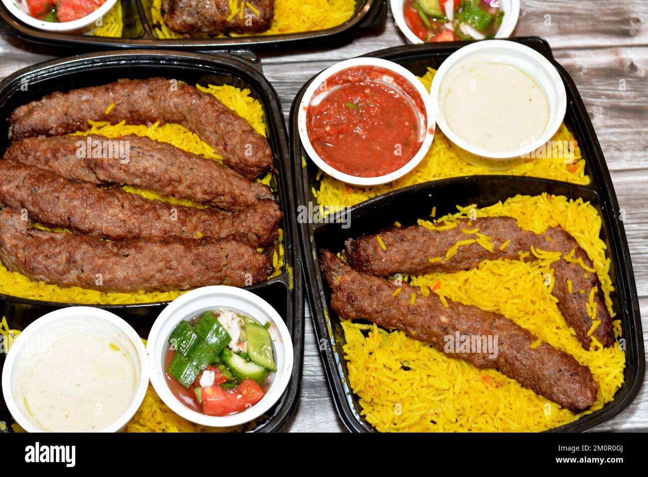 Arabic cuisine traditional food beef Kofta, kebab and tarb kofta shish ...