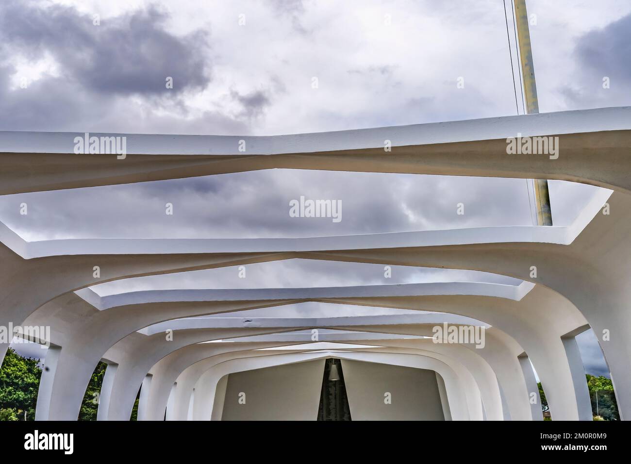 Inside USS Arizona Memorial Dock Pearl Harbor Honolulu Oahu Hawaii ...