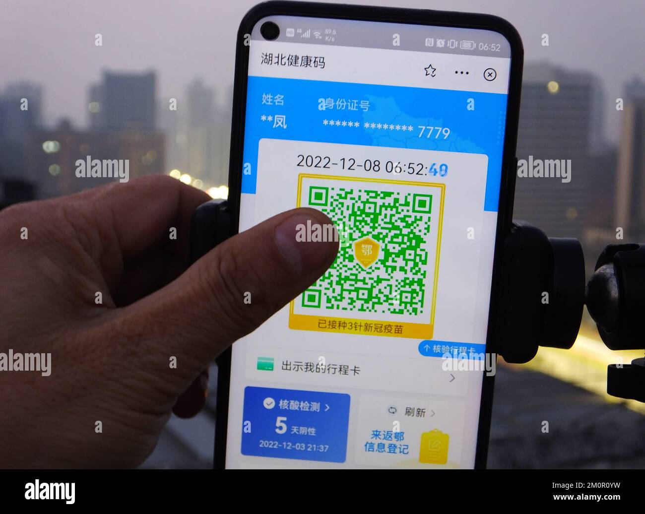 YICHANG, CHINA - DECEMBER 8, 2022 - A citizen shows nucleic acid ...