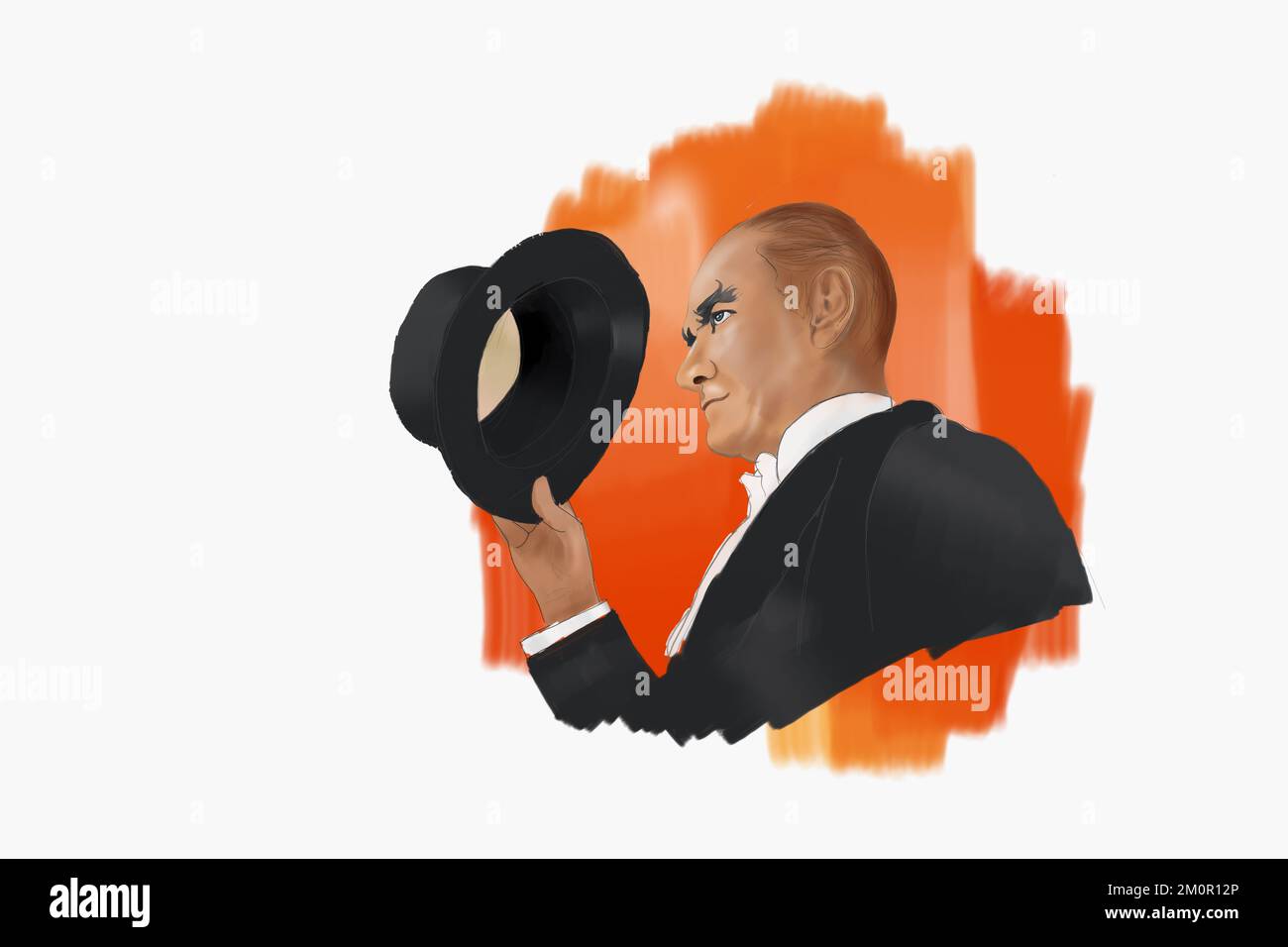 High quality drawing of Atatürk portrait illustration. ataturk greets ...