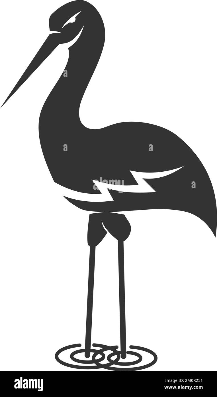 Stork bird logo template Icon Illustration Brand Identity Stock Vector ...