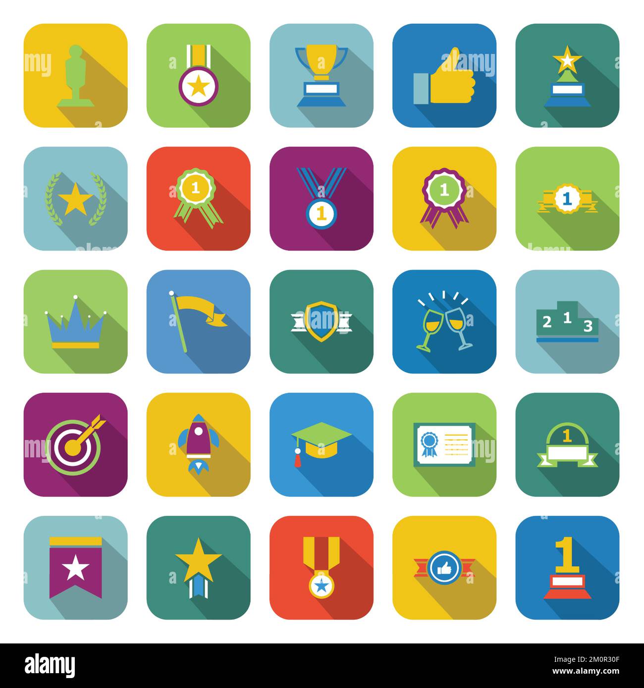 Success flat icons long Cut Out Stock Images & Pictures - Alamy