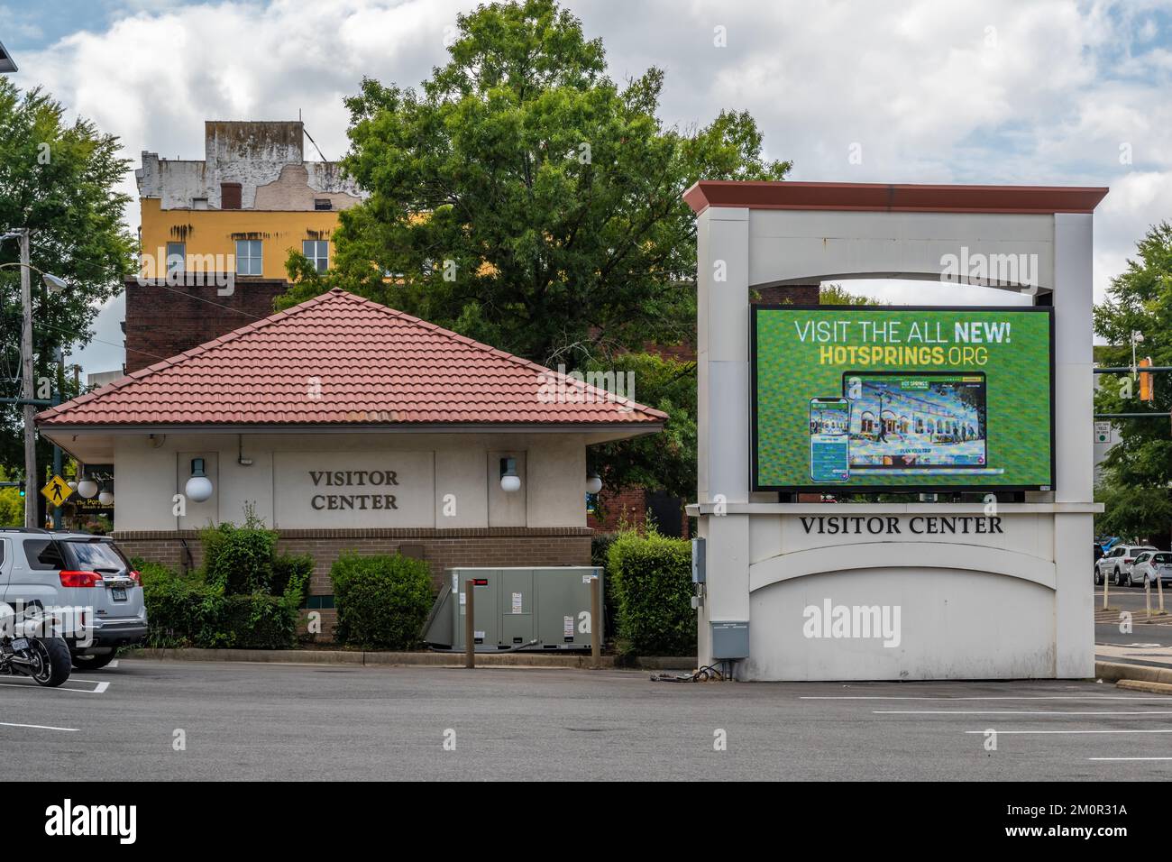Hot Springs NP, AR, USA - September 10, 2022: A welcoming signboard at ...