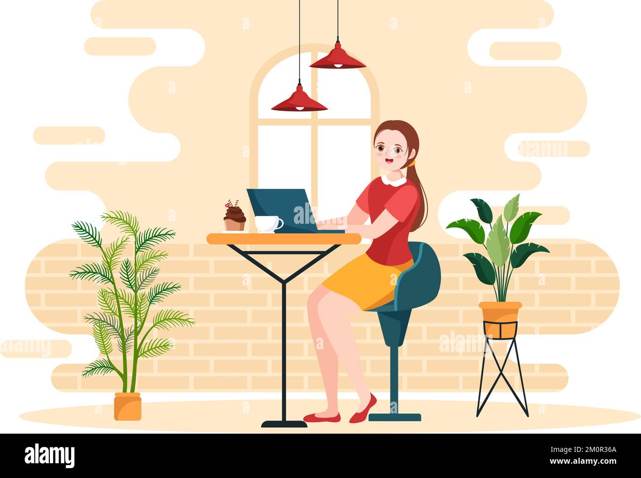 Internet Cafe of Young People Playing Games, Workplace use a Laptop ...