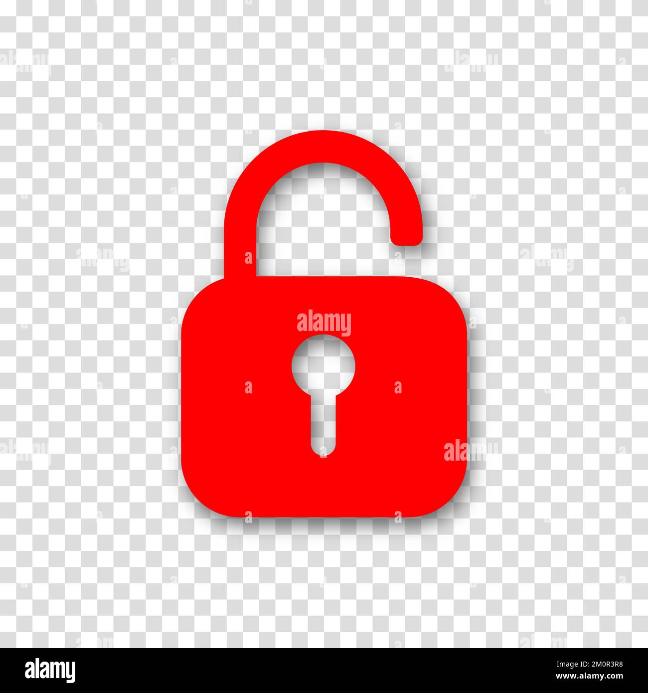 Padlock icon isolated on transparent background. Symbol sign unlock ...