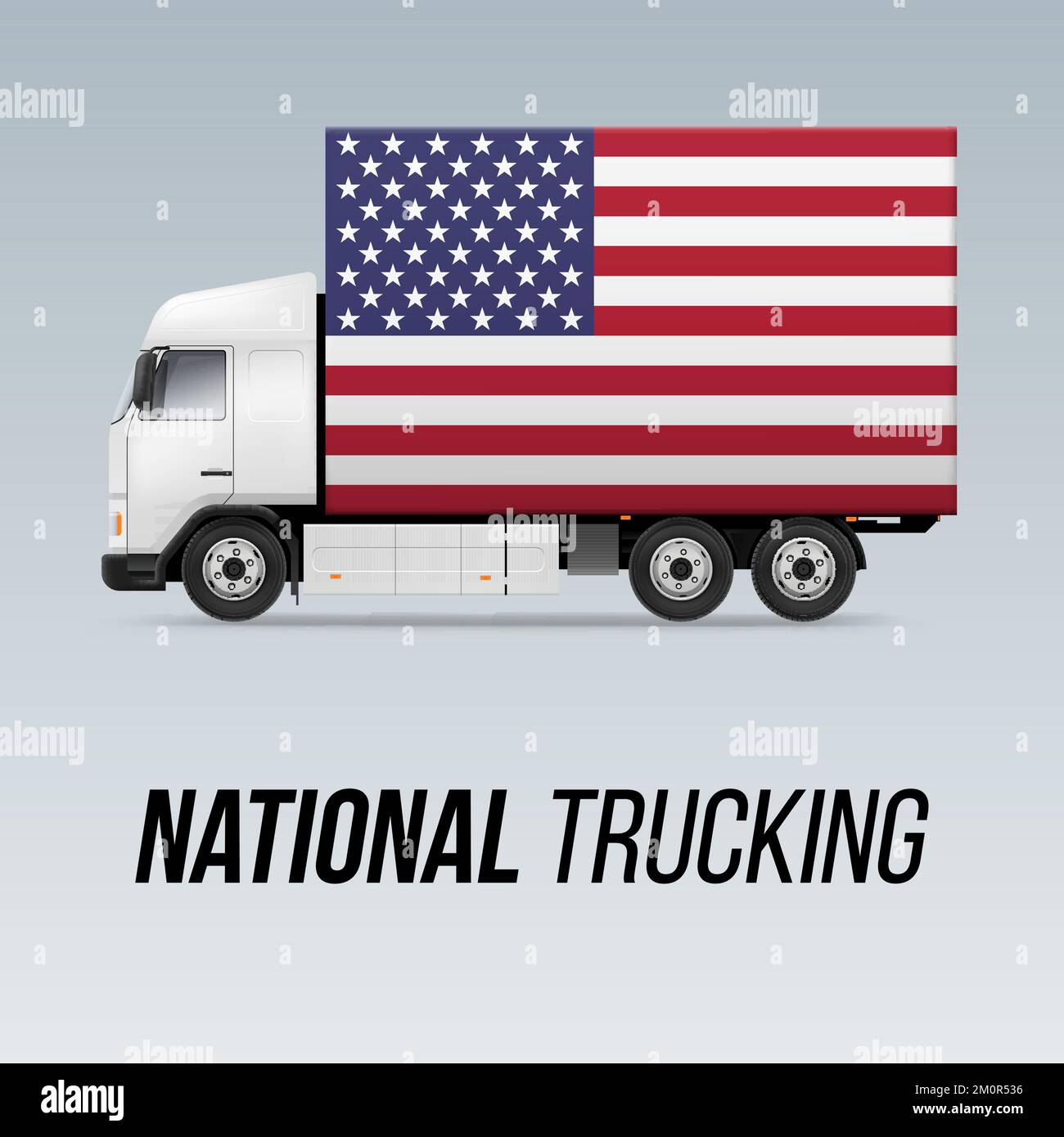 Symbol of National Delivery Truck with Flag of USA. National Trucking ...