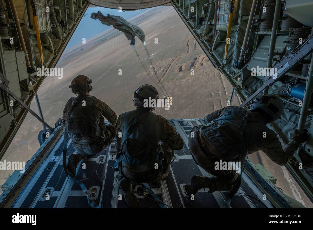 U.S. Air Force HC-130J Combat King II loadmasters assigned to the 26th ...