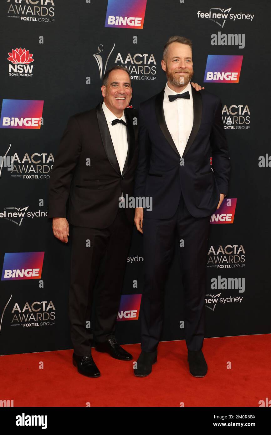 Sydney, Australia. 7th December 2022: Ryan McNaught and Hamish Blake attend the 2022 AACTA ...