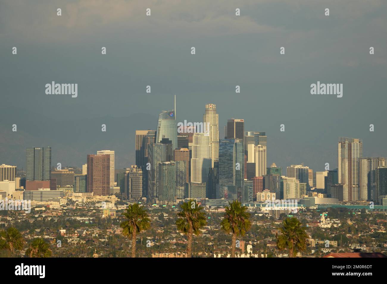 The downtown Los Angeles skyline on Wednesday, Dec. 7, 2022 Stock Photo ...