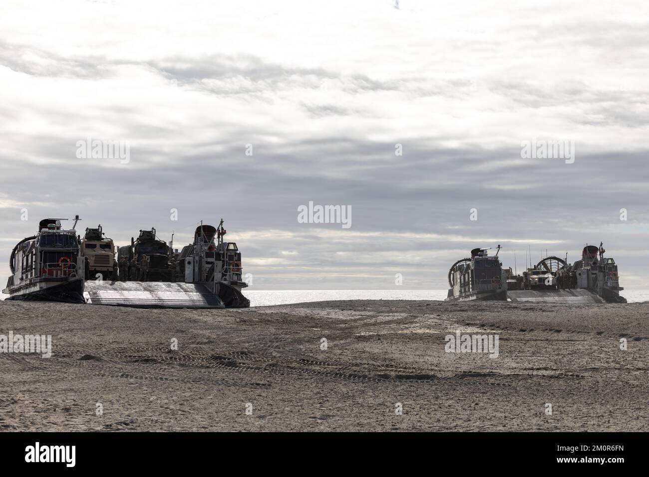U.S. Navy landing craft air cushions (LCAC) with Assault Craft Unit 4 ...
