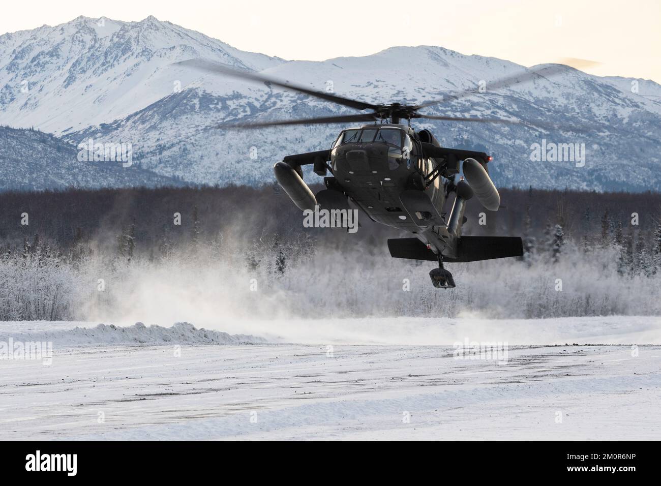 An Alaska Army National Guard UH-60L Black Hawk helicopter assigned to ...