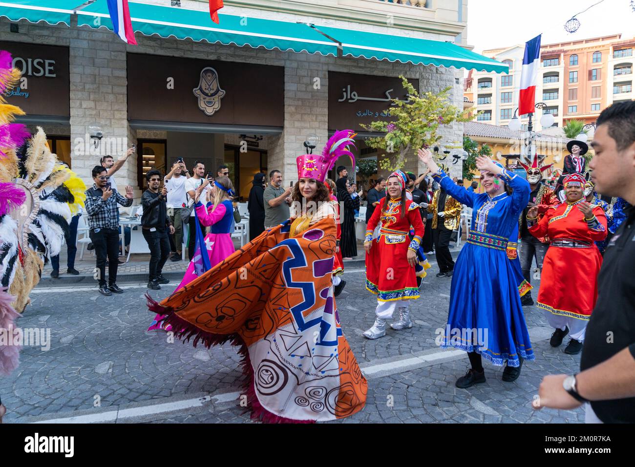 Roaming parade at Medina Centrale, The Pearl District Doha, Qatar Stock ...