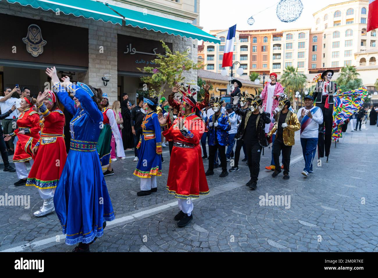 Roaming parade at Medina Centrale, The Pearl District Doha, Qatar Stock ...
