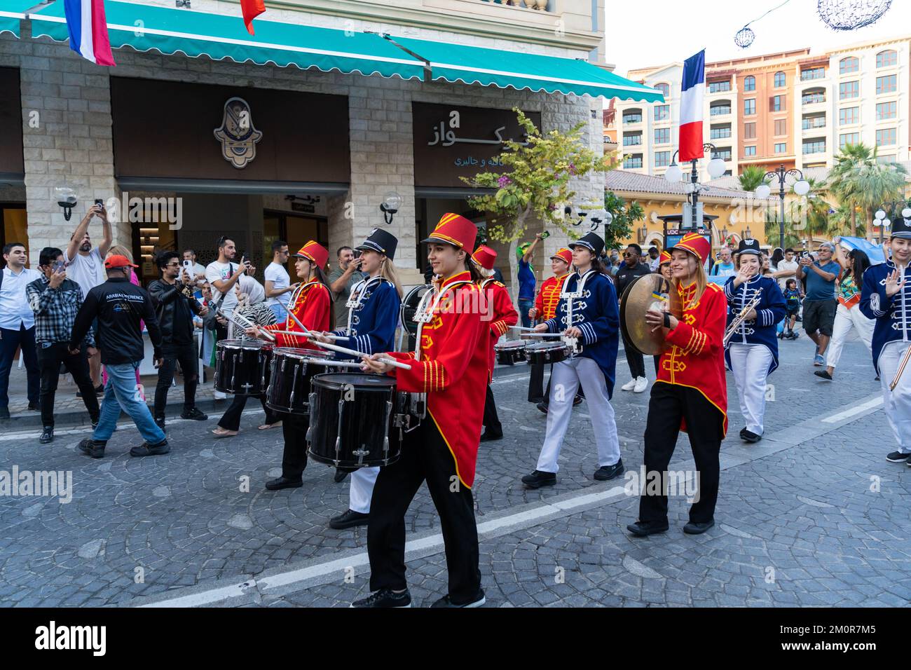 Roaming parade at Medina Centrale, The Pearl District Doha, Qatar Stock ...