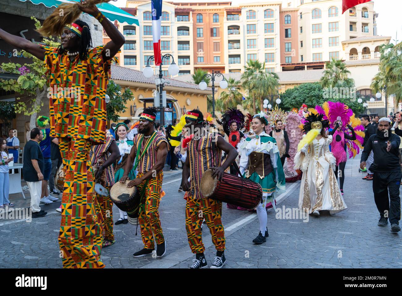 Roaming parade at Medina Centrale, The Pearl District Doha, Qatar Stock ...