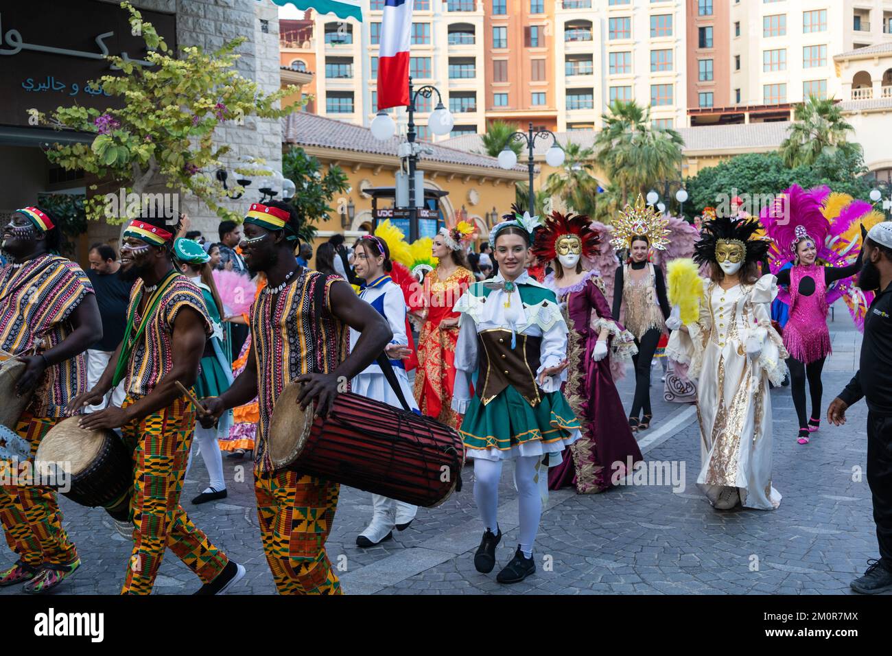 Roaming parade at Medina Centrale, The Pearl District Doha, Qatar Stock ...