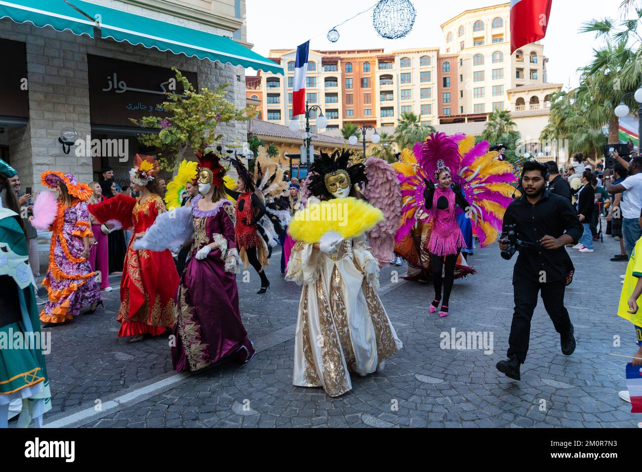 Roaming parade at Medina Centrale, The Pearl District Doha, Qatar Stock ...