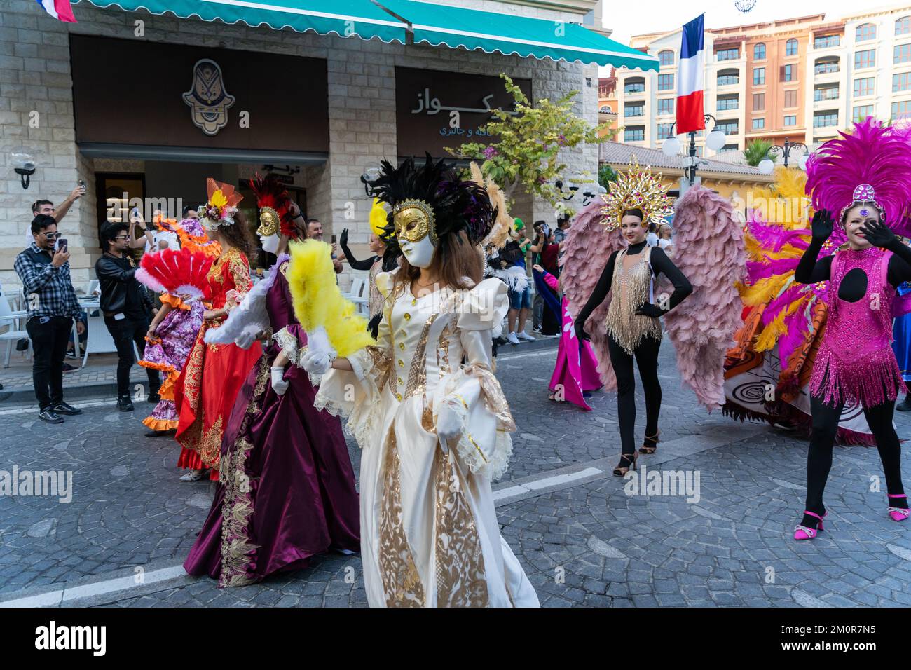 Roaming parade at Medina Centrale, The Pearl District Doha, Qatar Stock ...