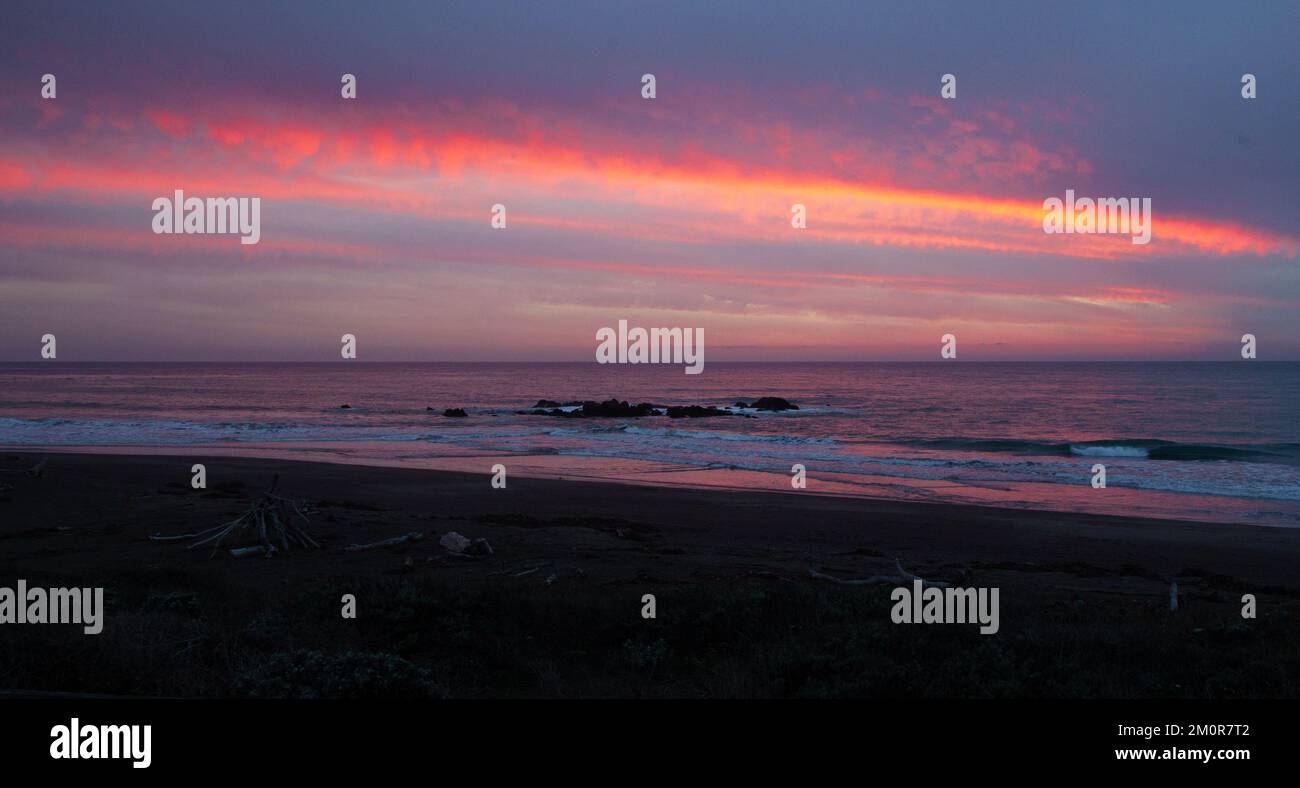 Sunset Moonstone Beach Stock Photo - Alamy