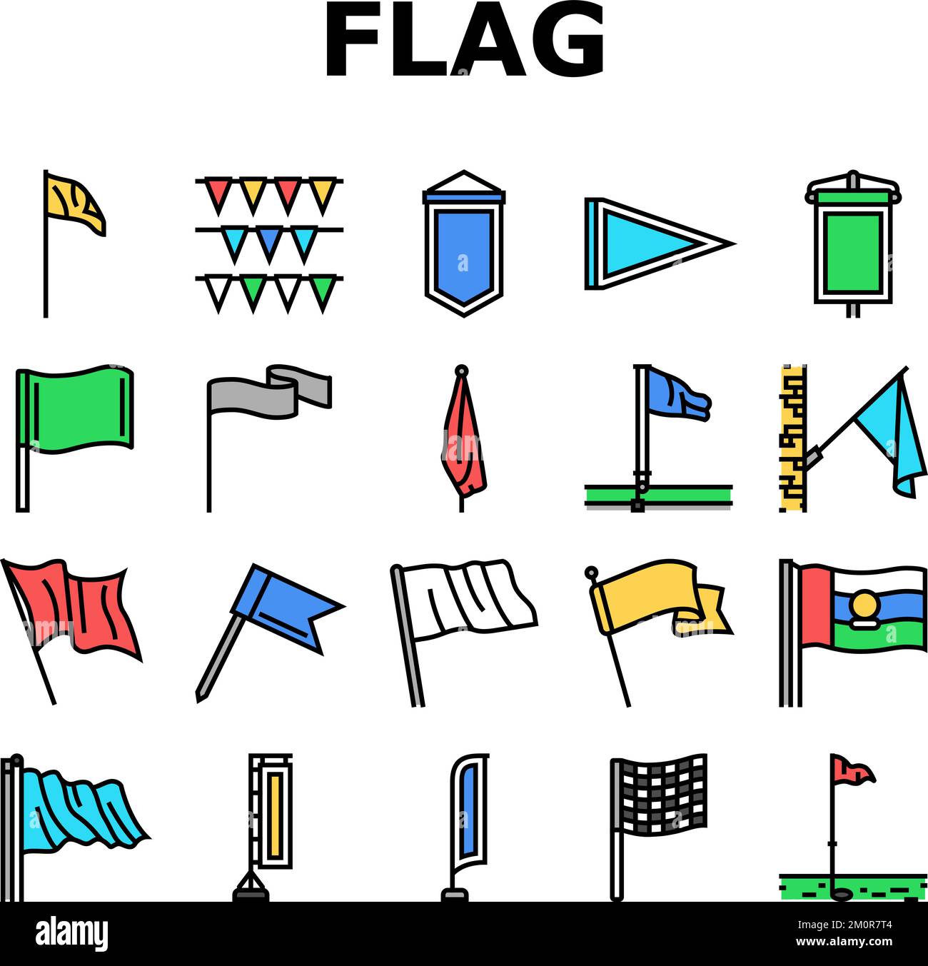 flag start web pennant map icons set vector Stock Vector Image & Art - Alamy