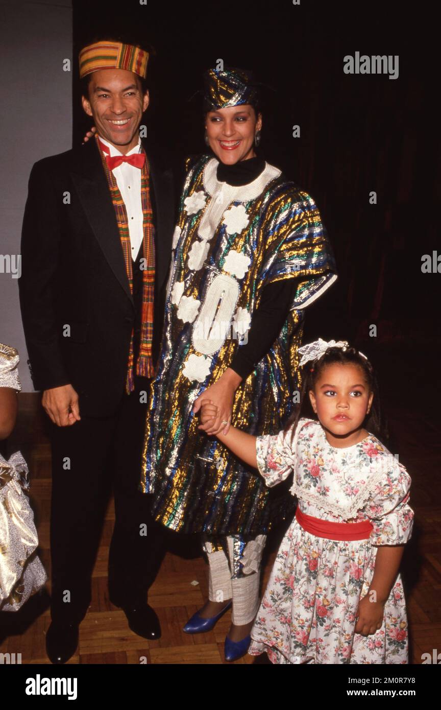 Jayne Kennedy with Bill Overton and daughter at the 38th Annual BMI Pop ...