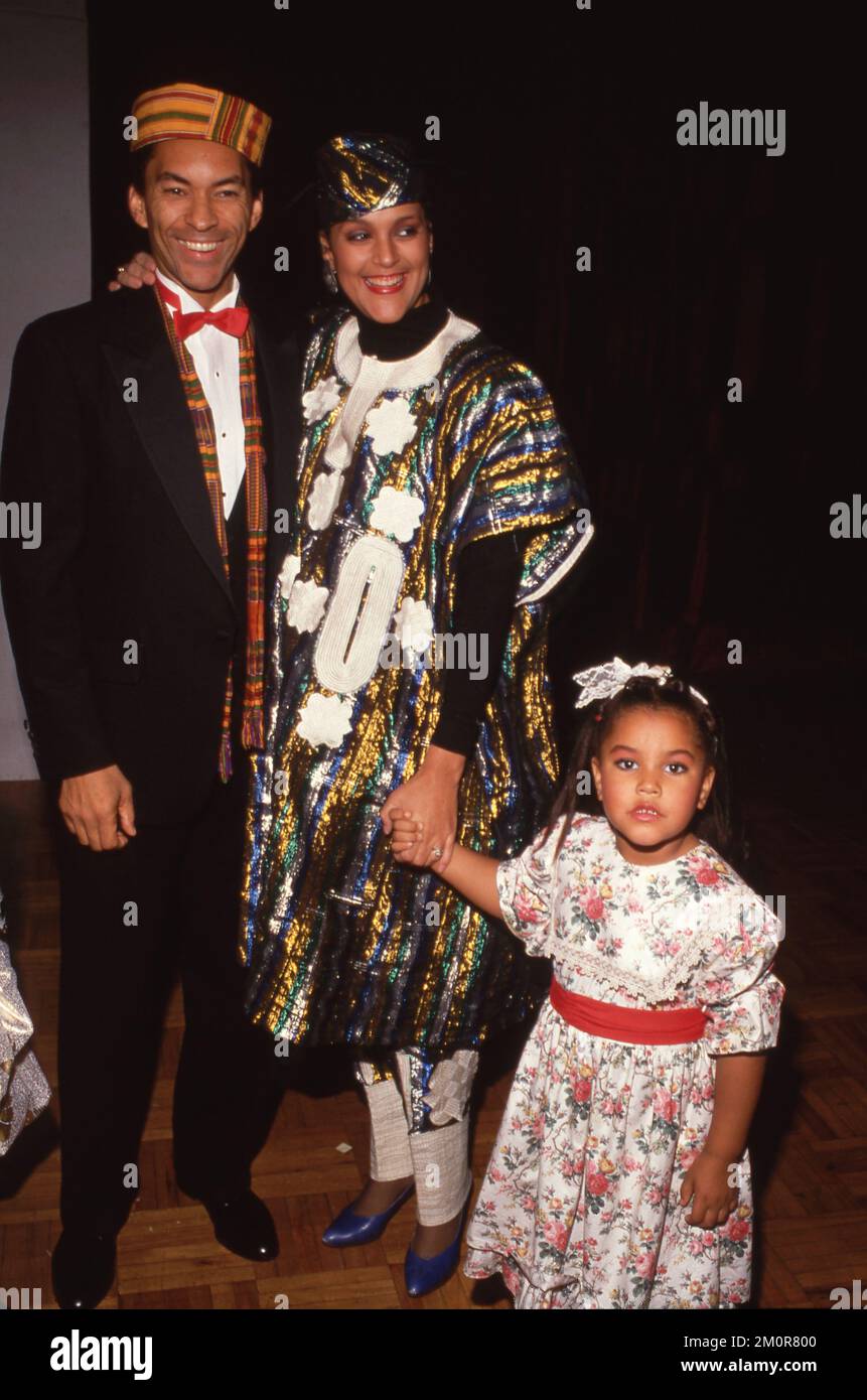 Jayne Kennedy with Bill Overton and daughter at the 38th Annual BMI Pop ...