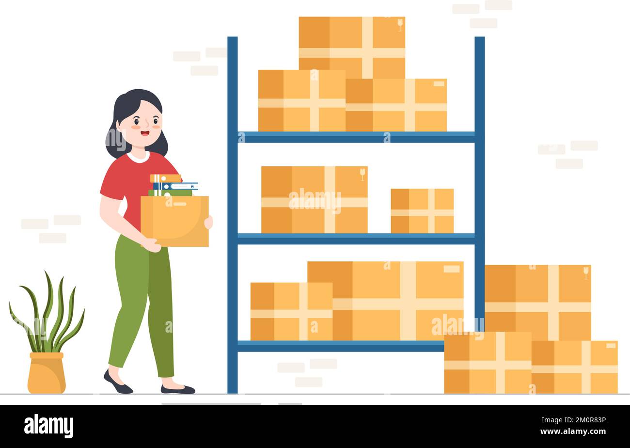 Self Storage of Cardboard Boxes Filled with Unused Items in Mini ...