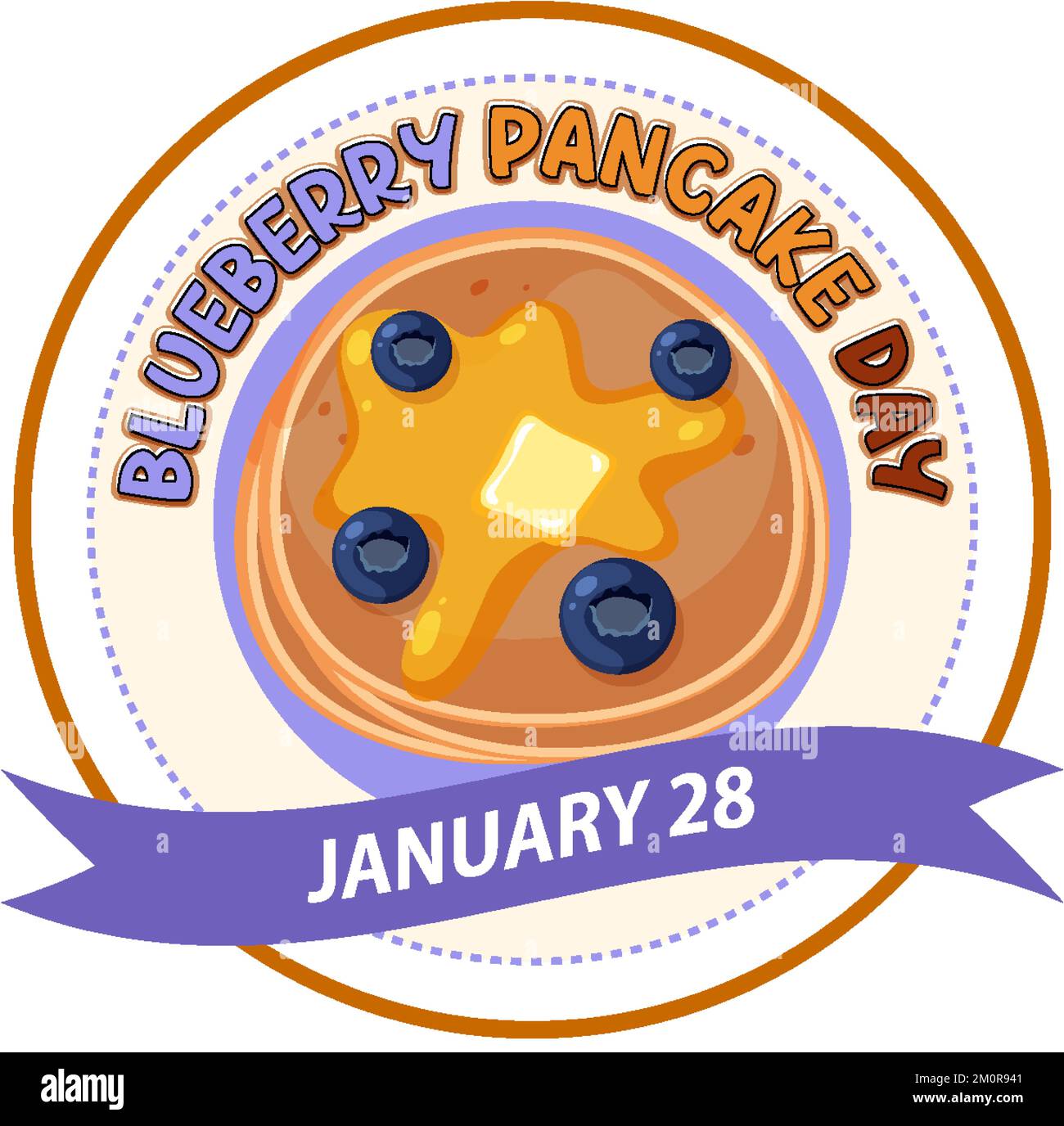 National Blueberry Pancake Day Banner Day illustration Stock Vector ...