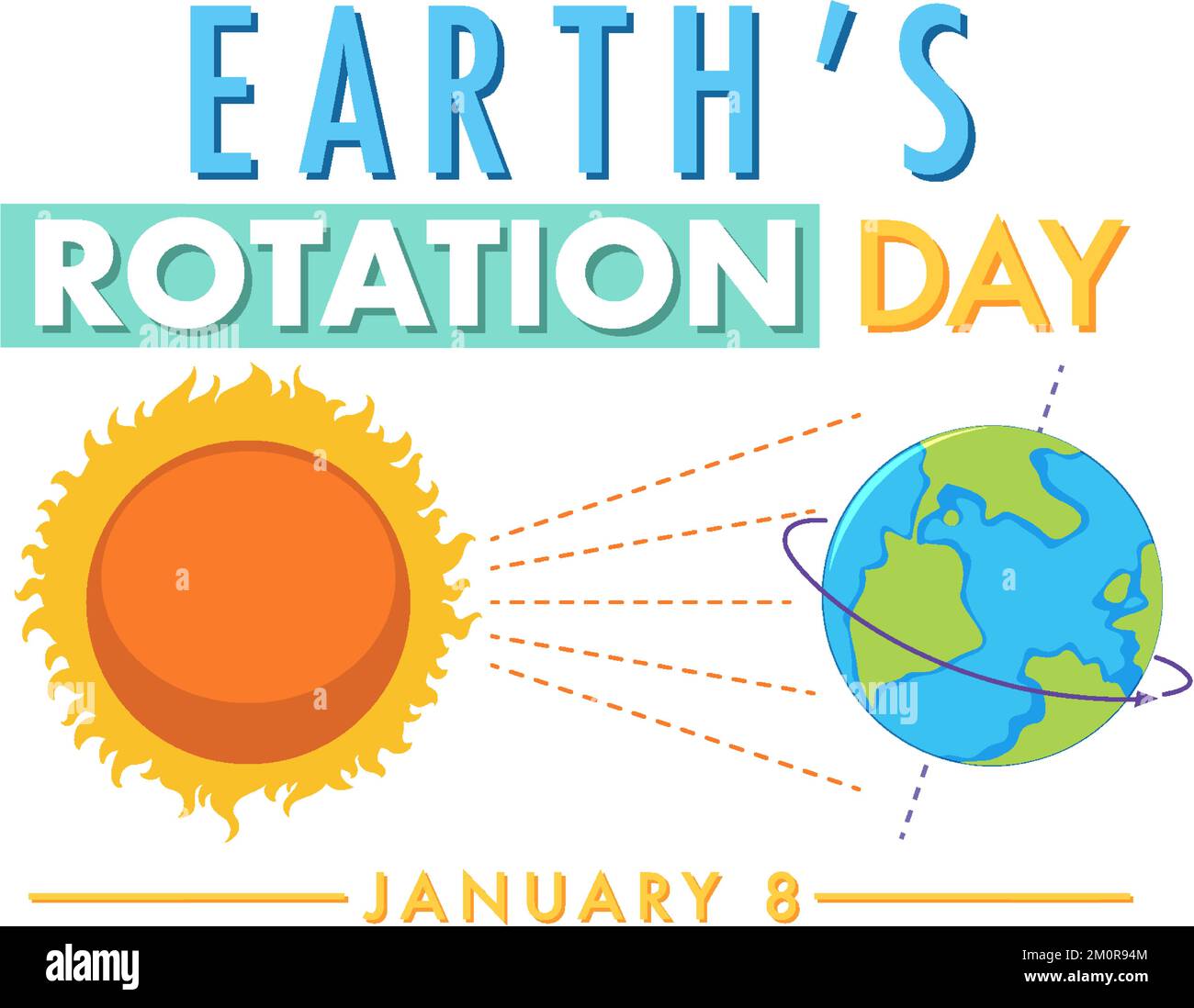 Cartoon earth sun rotation Cut Out Stock Images & Pictures - Alamy