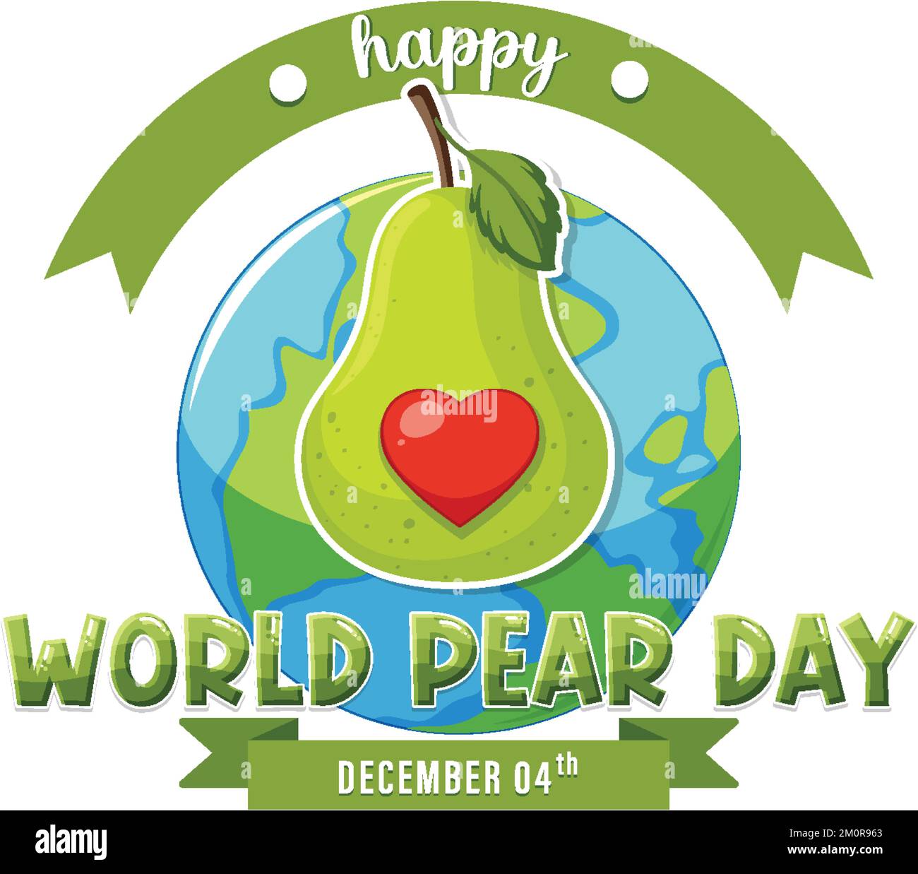World pear day text for banner or poster design illustration Stock ...