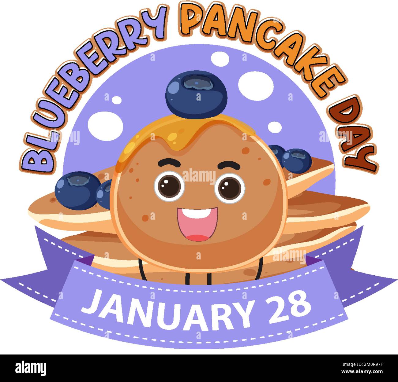 National Blueberry Pancake Day Banner Day illustration Stock Vector ...